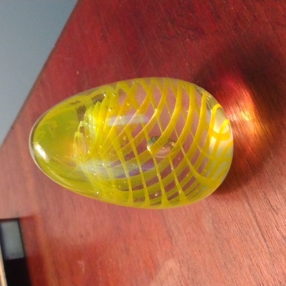 Office | Yellow Art Glass Paperweight | Poshmark